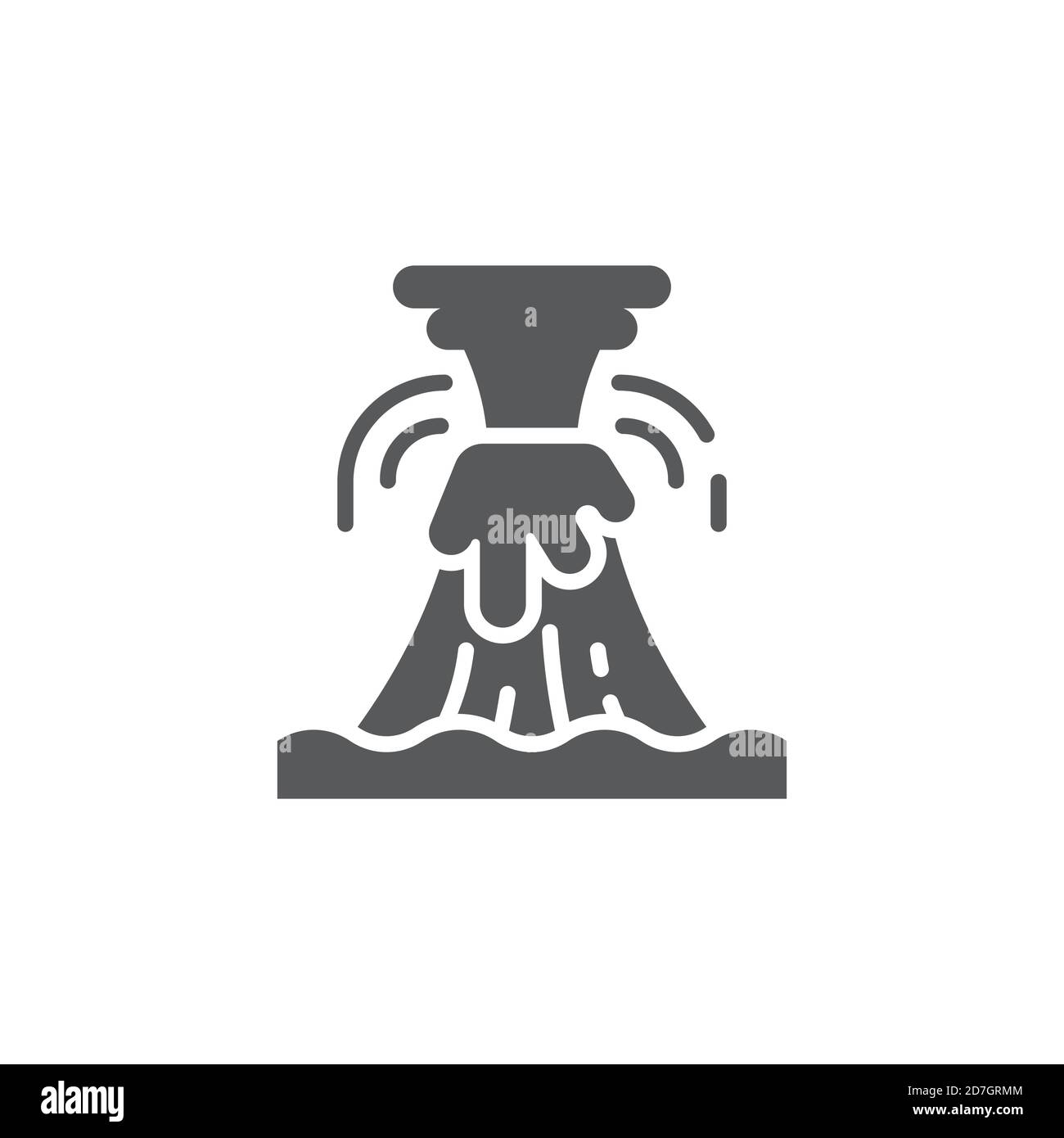 Volcano eruption vector icon symbol disaster isolated on white ...