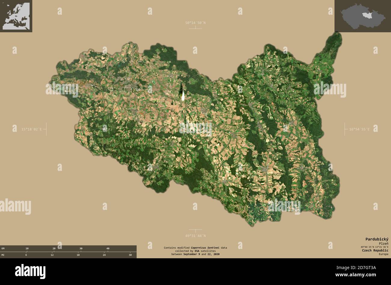 Pardubicky outline map hi-res stock photography and images - Alamy
