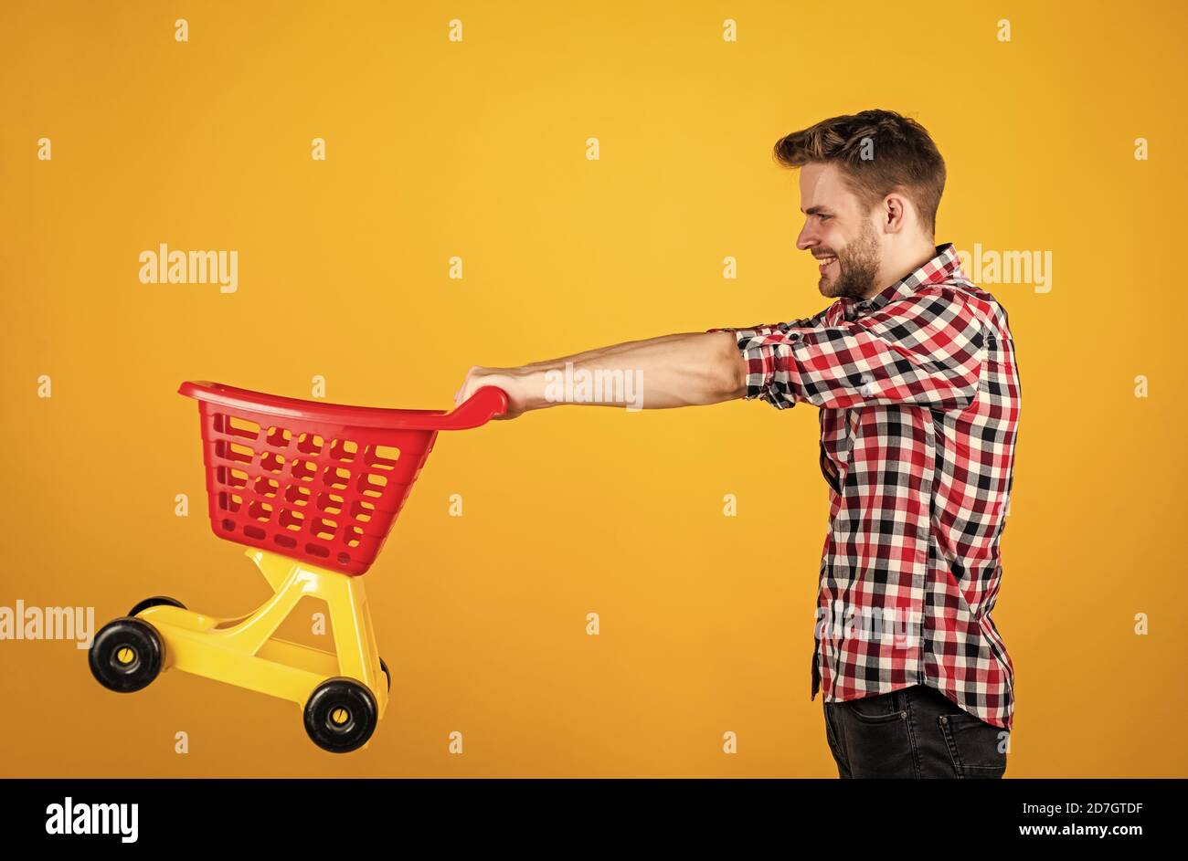 weekend on buying products. rejoices successful purchases. spends money ...