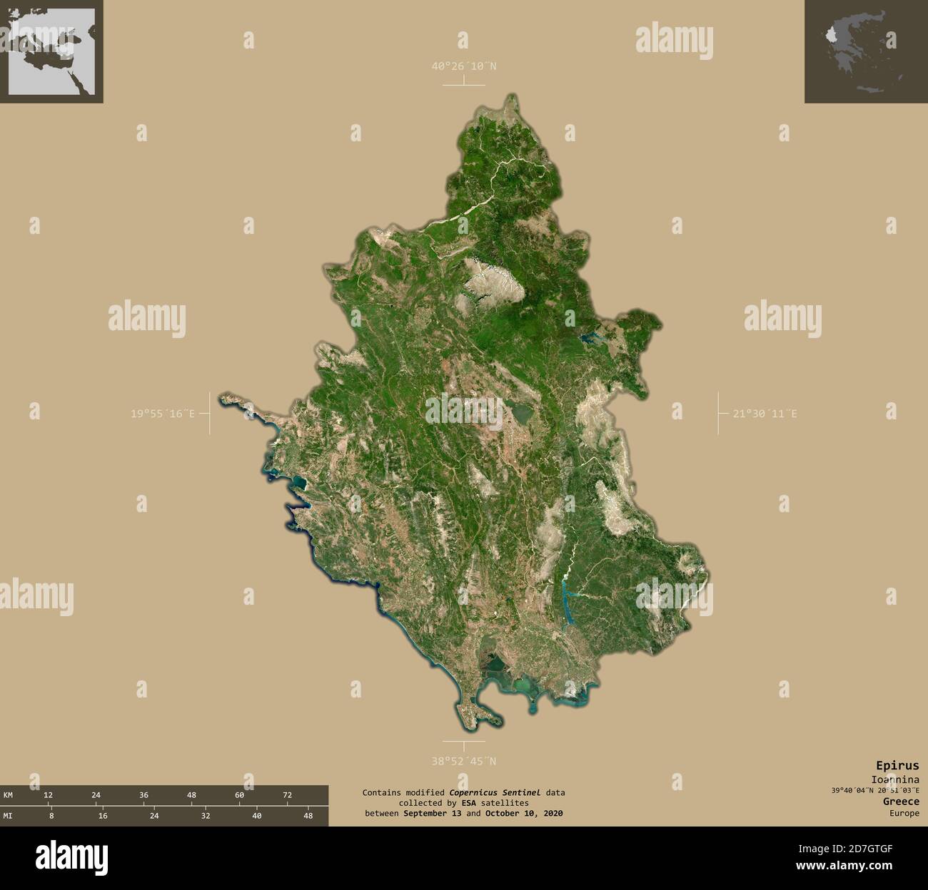 Epirus outline map hi-res stock photography and images - Alamy