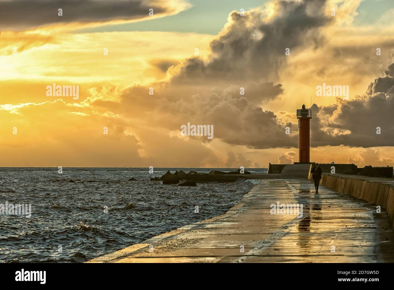Mangalsala lighthouse located in the Latvian capital Riga in the Rigas ...