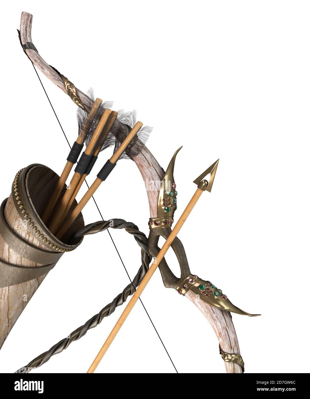 Gold Bow And Arrow Weapon
