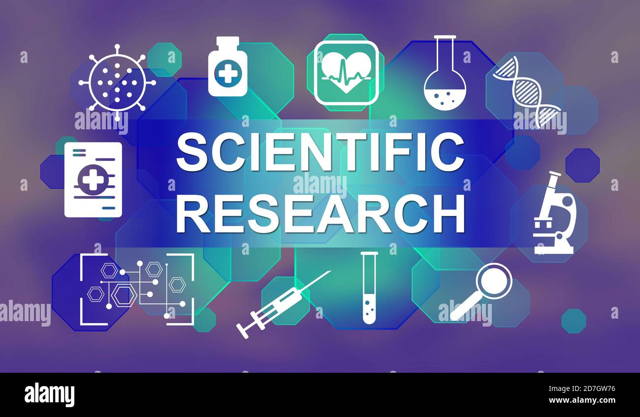 Illustration of a scientific research concept Stock Photo - Alamy
