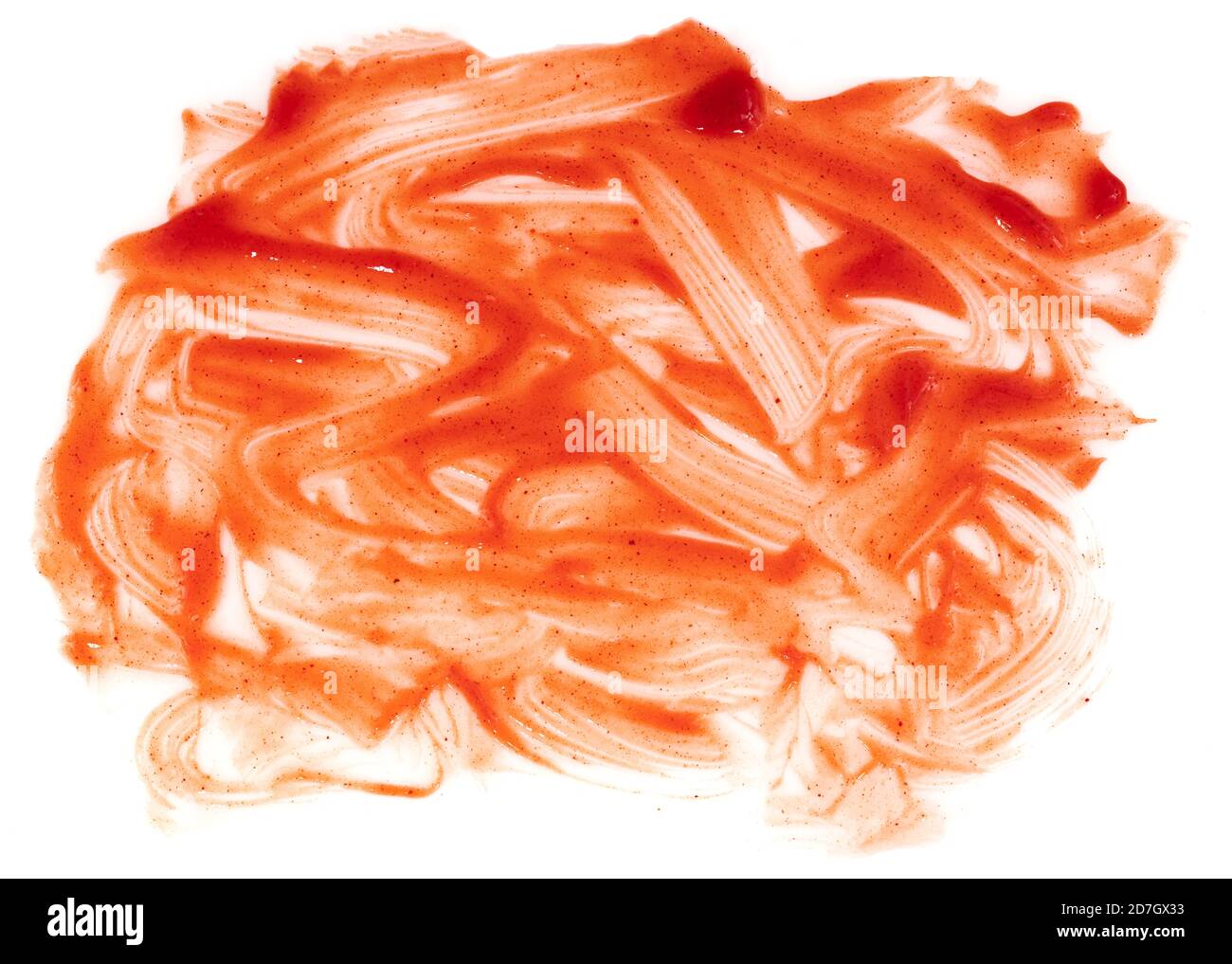 Tomato ketchup sauce on a white background. Spots and stripes ketchup ...