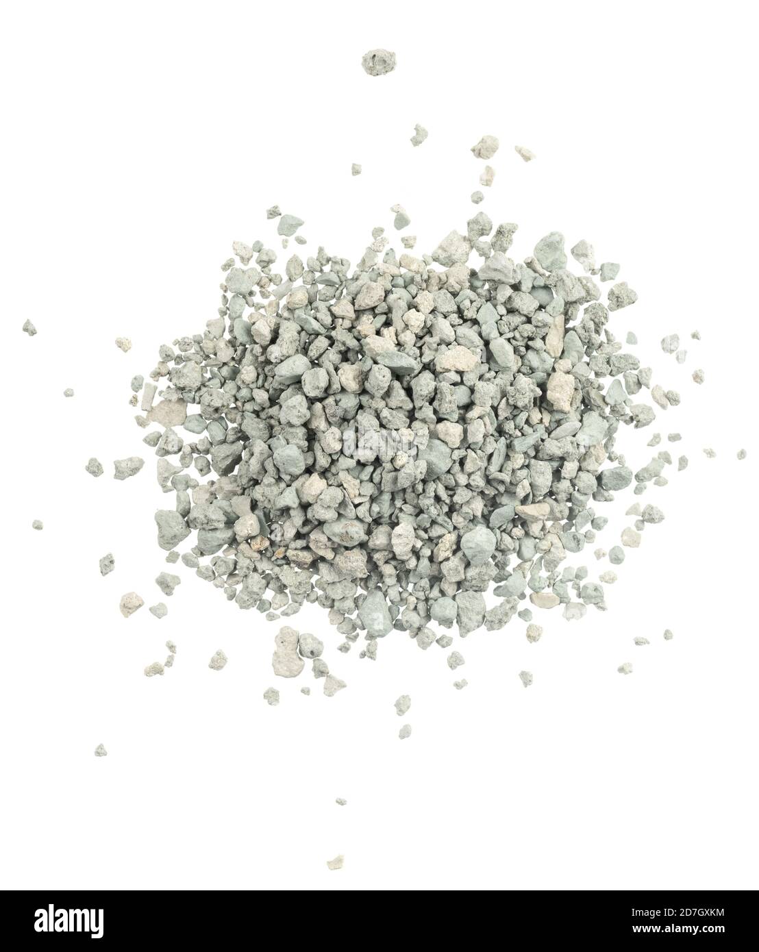 Gray small rocks ground texture isolated white background. black small ...