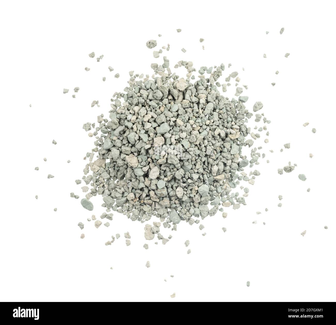 Gray small rocks ground texture isolated white background. black small ...