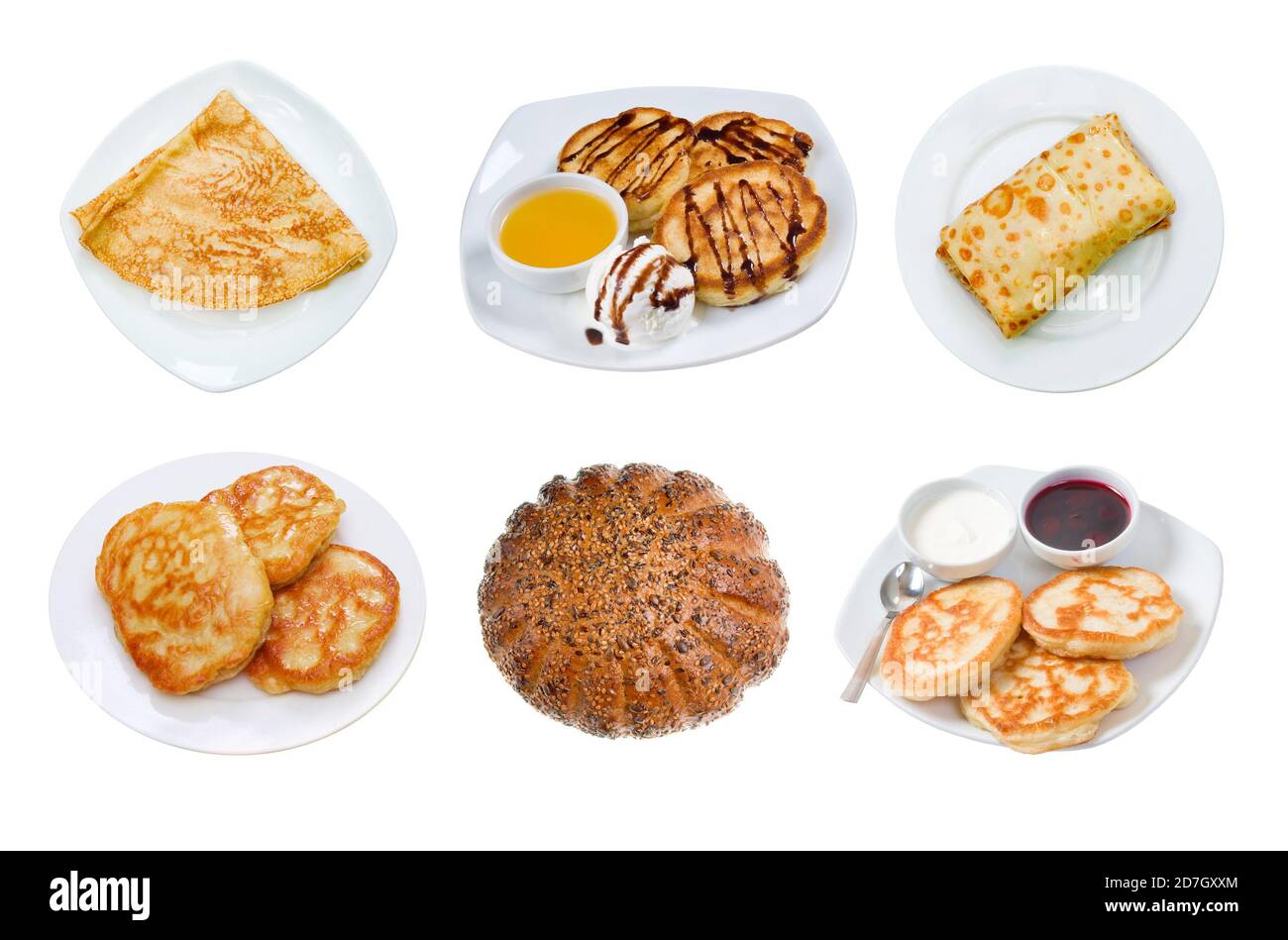 collection starchy foods . isolated on white background. clipping Path ...