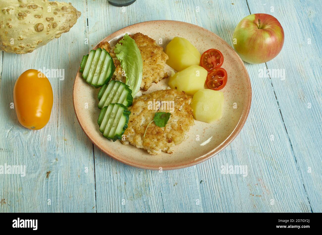 Danish Fiskefrikadeller, fishcake - culinary dish consisting of ...
