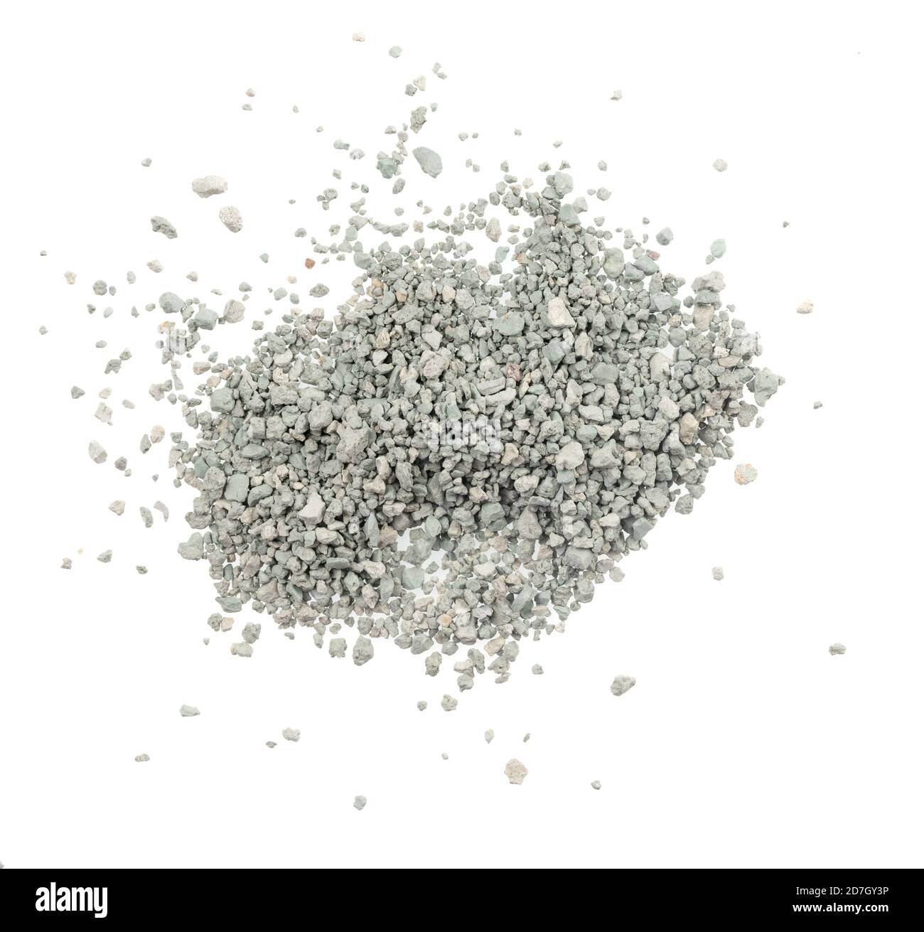 Gray small rocks ground texture isolated white background. black small ...