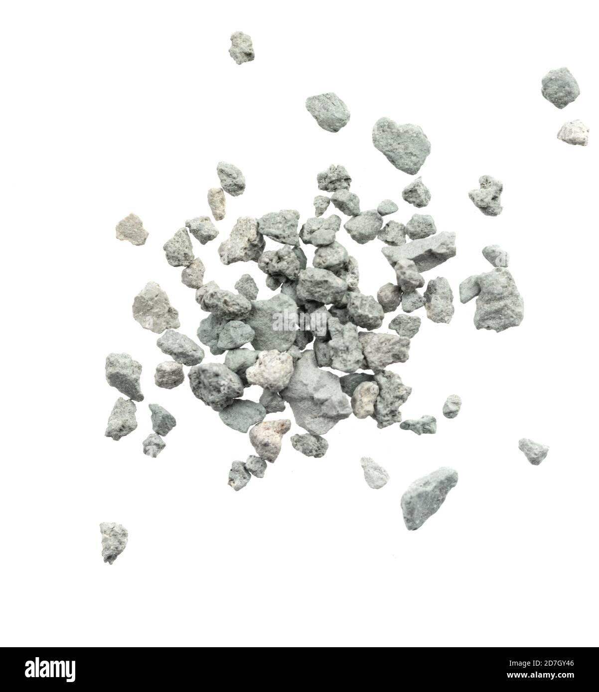 Gray small rocks ground texture isolated white background. black small ...