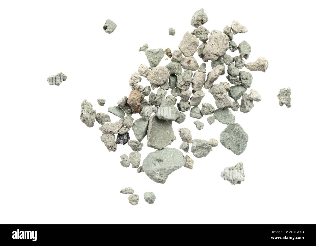 Gray small rocks ground texture isolated white background. black small ...
