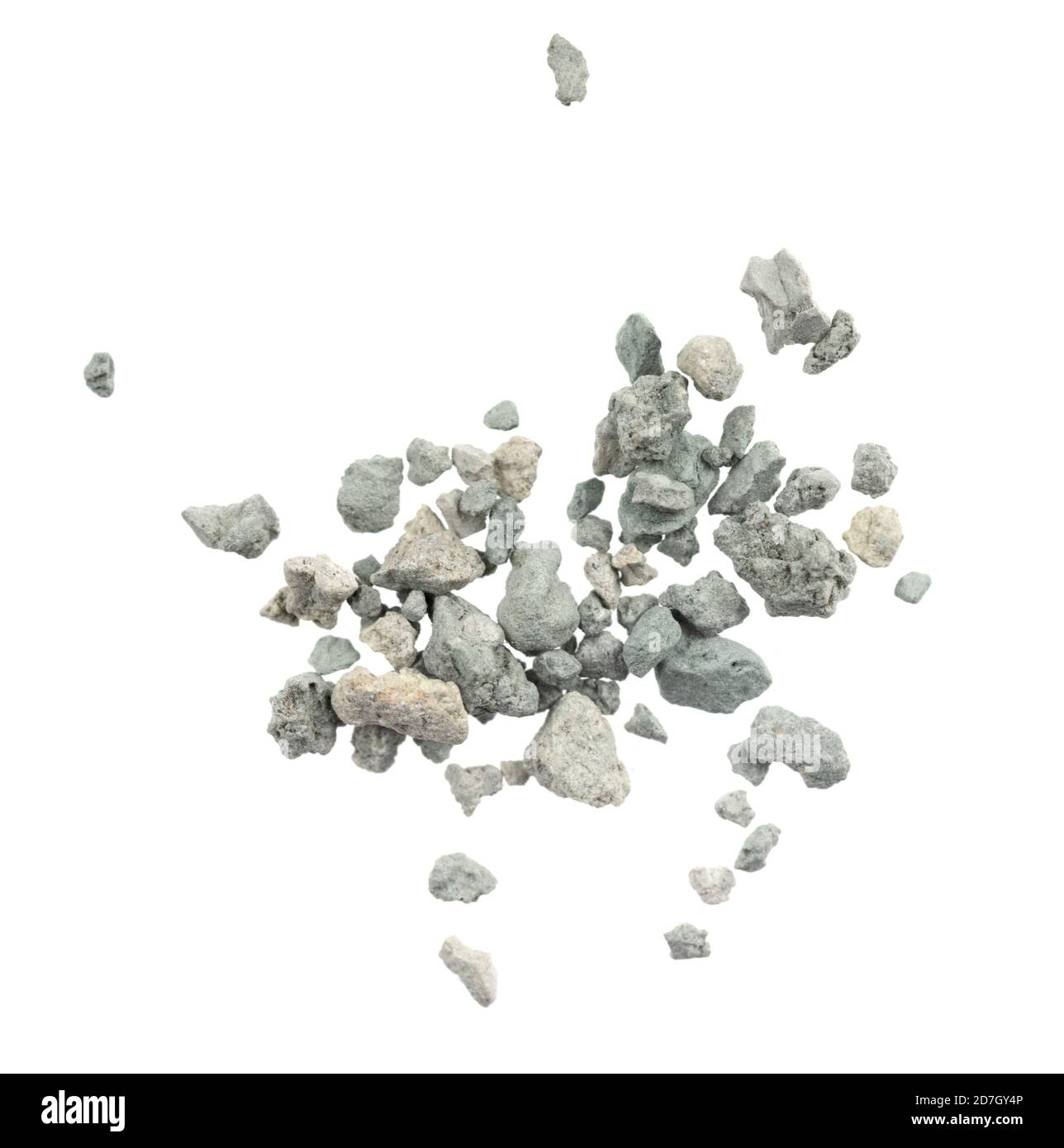 Gray small rocks ground texture isolated white background. black small ...