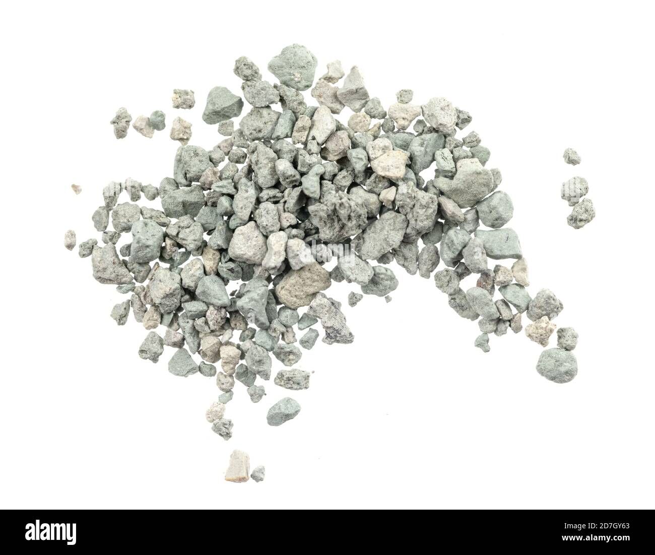 Gray small rocks ground texture isolated white background. black small ...