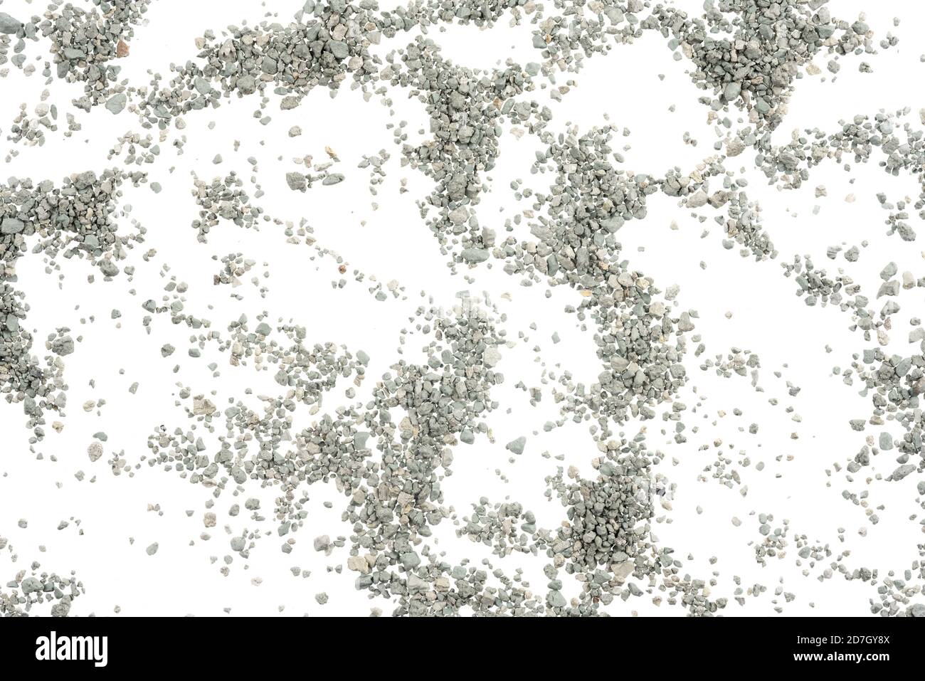 Gray small rocks ground texture isolated white background. black small ...