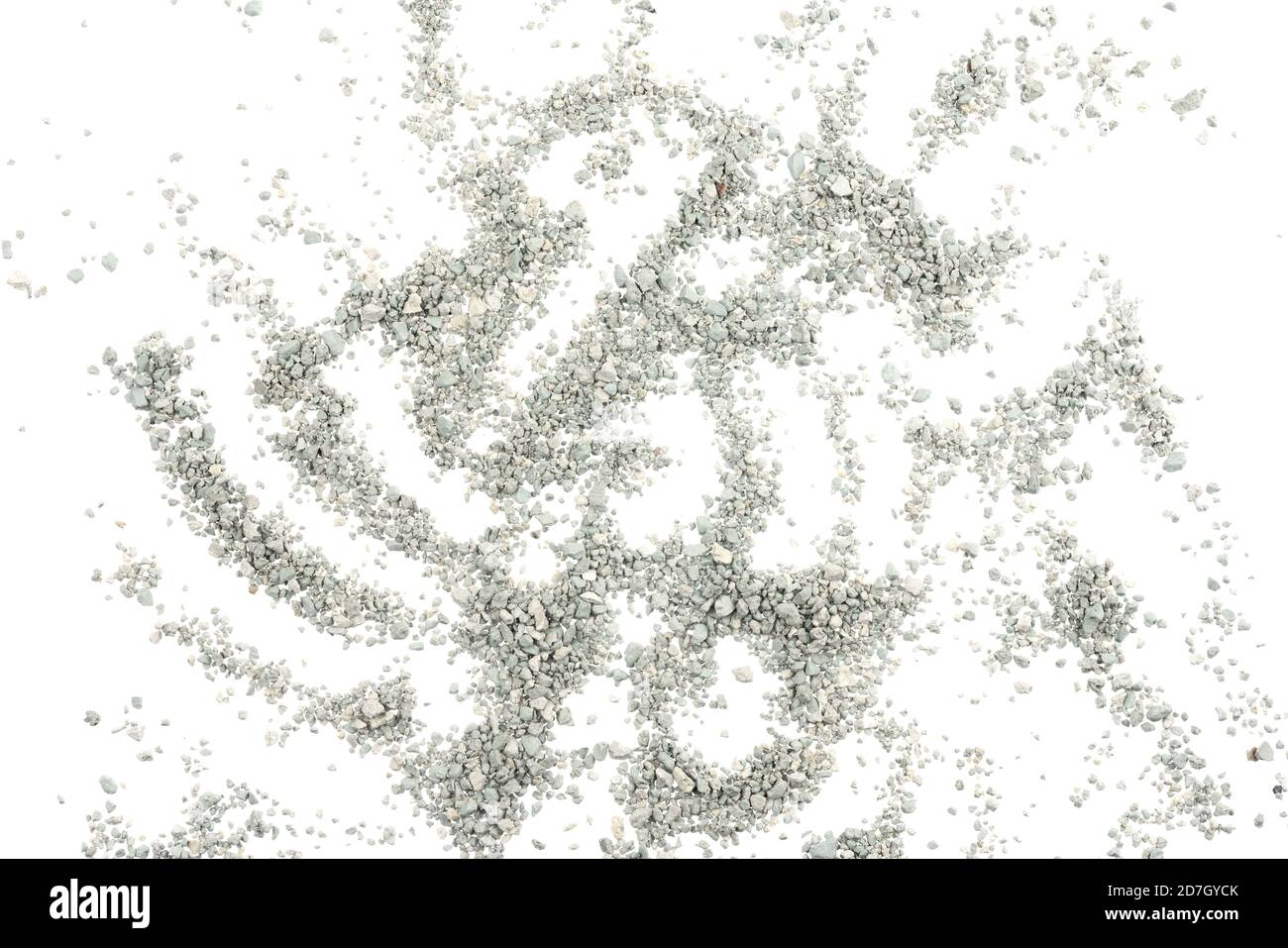 Gray small rocks ground texture isolated white background. black small ...