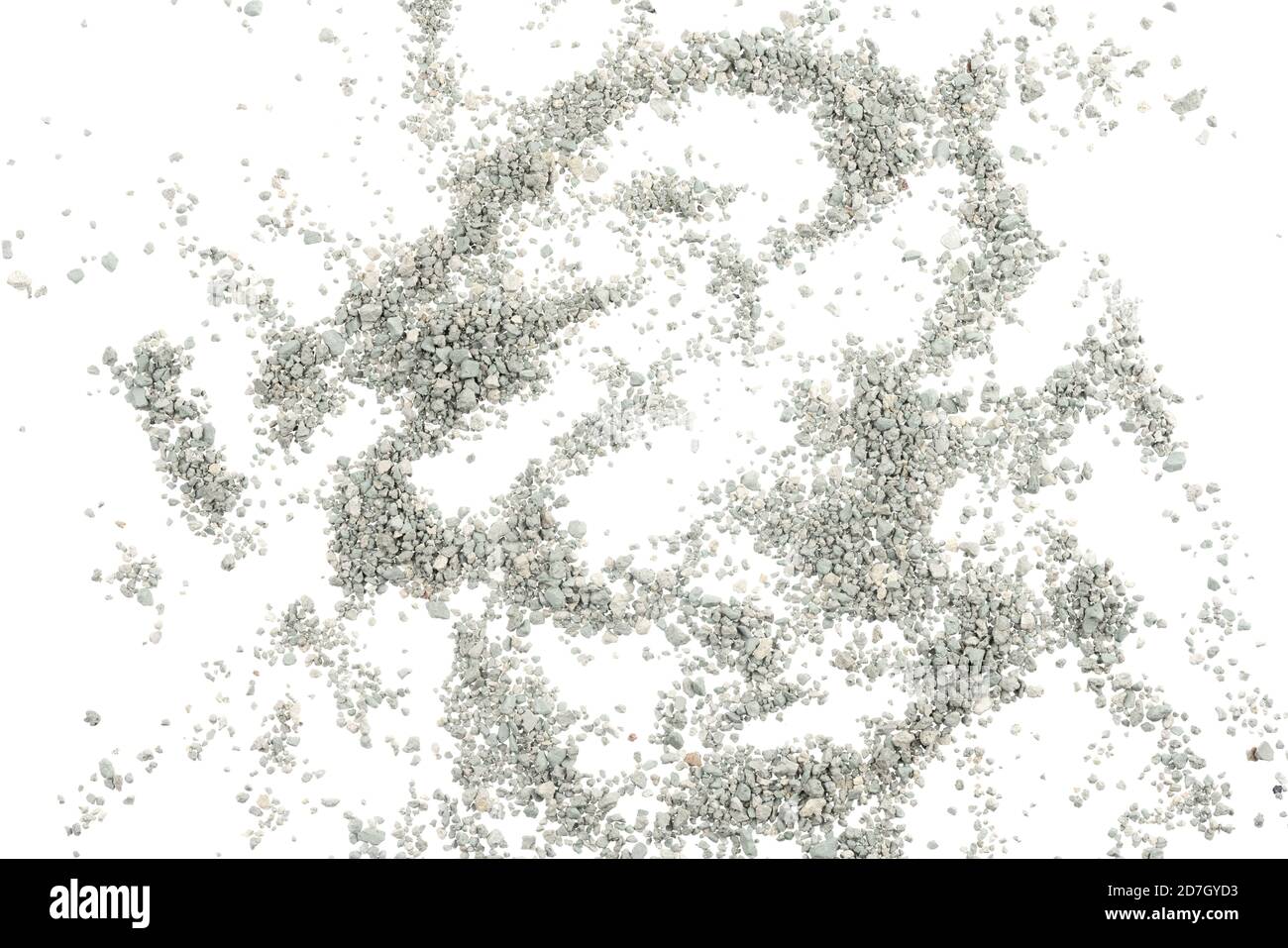 Gray small rocks ground texture isolated white background. black small ...