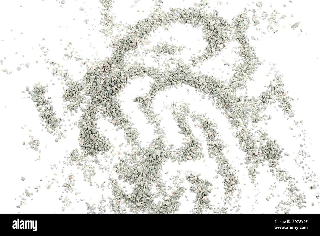 Gray small rocks ground texture isolated white background. black small ...