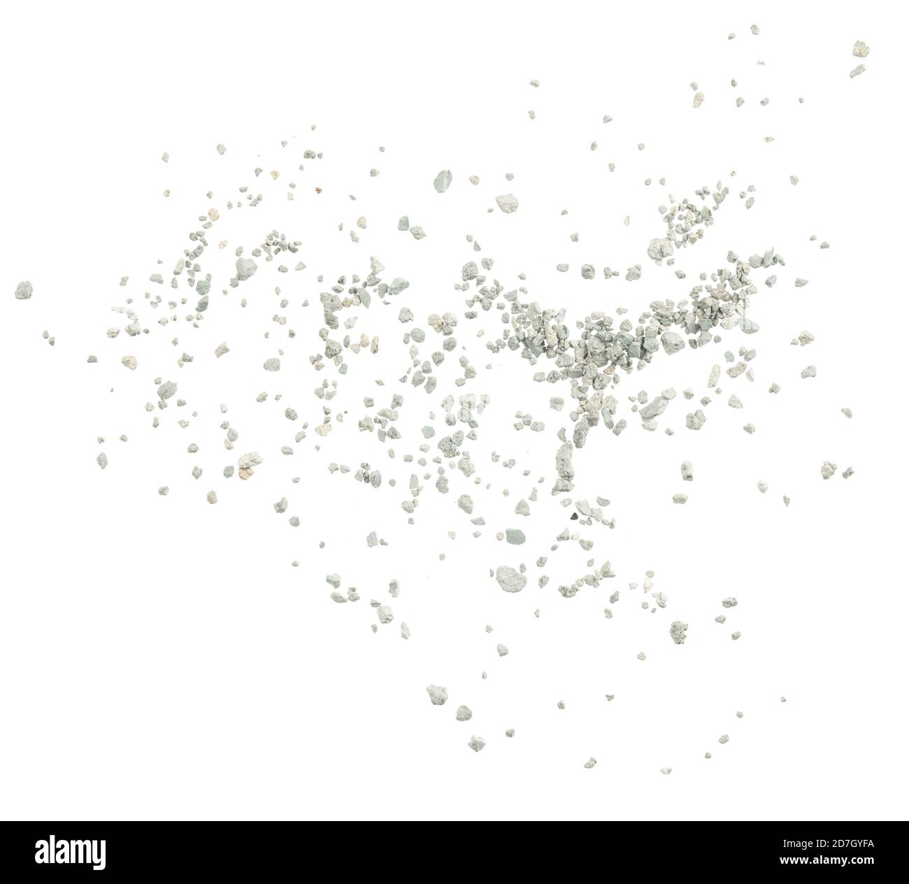 Gray small rocks ground texture isolated white background. black small ...