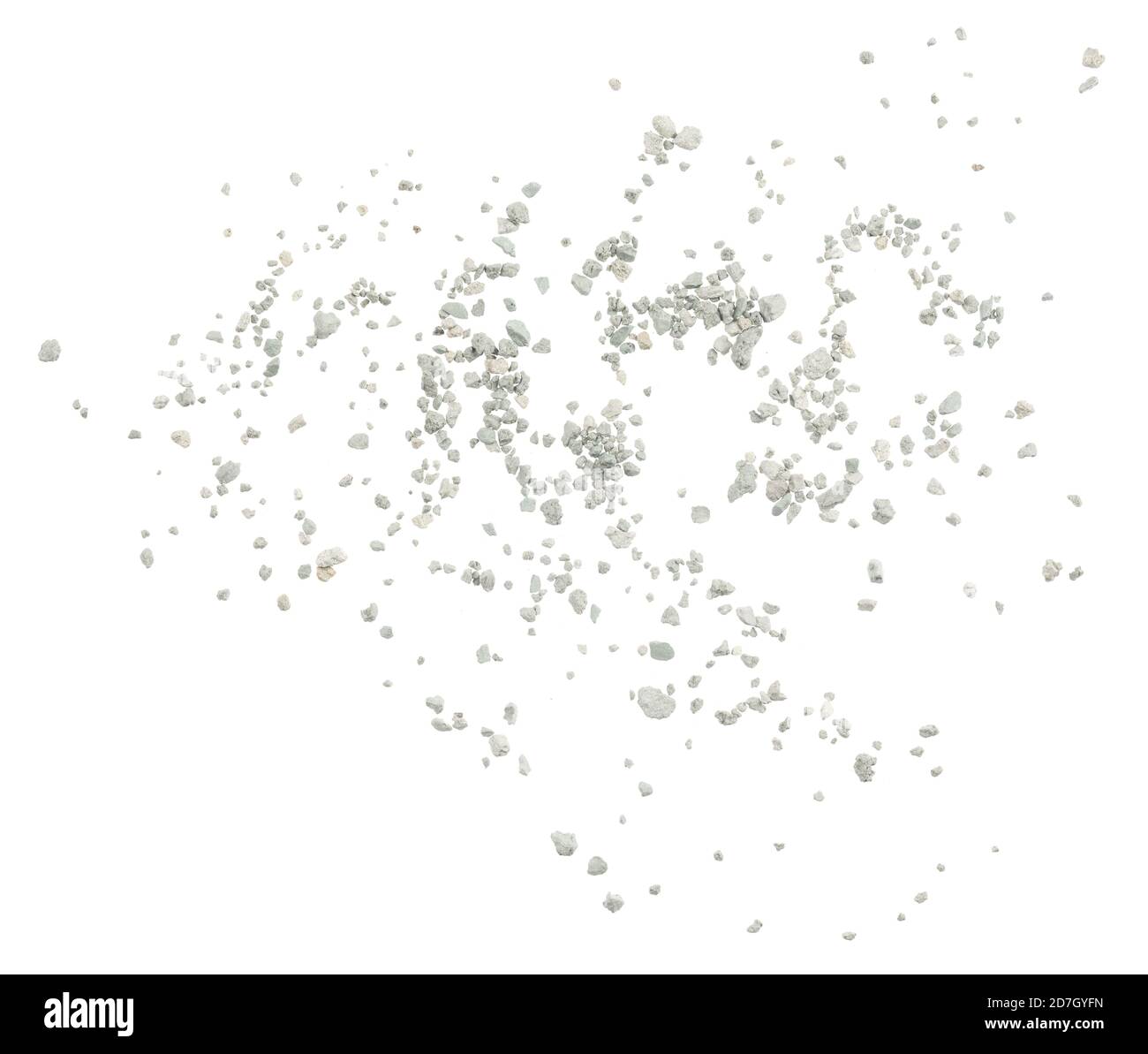 Gray small rocks ground texture isolated white background. black small ...