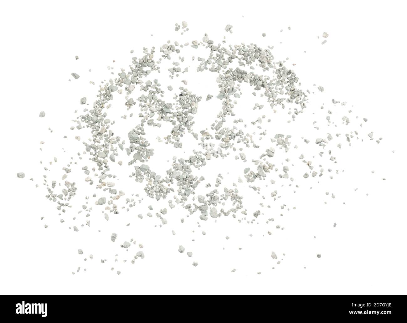 Gray small rocks ground texture isolated white background. black small ...