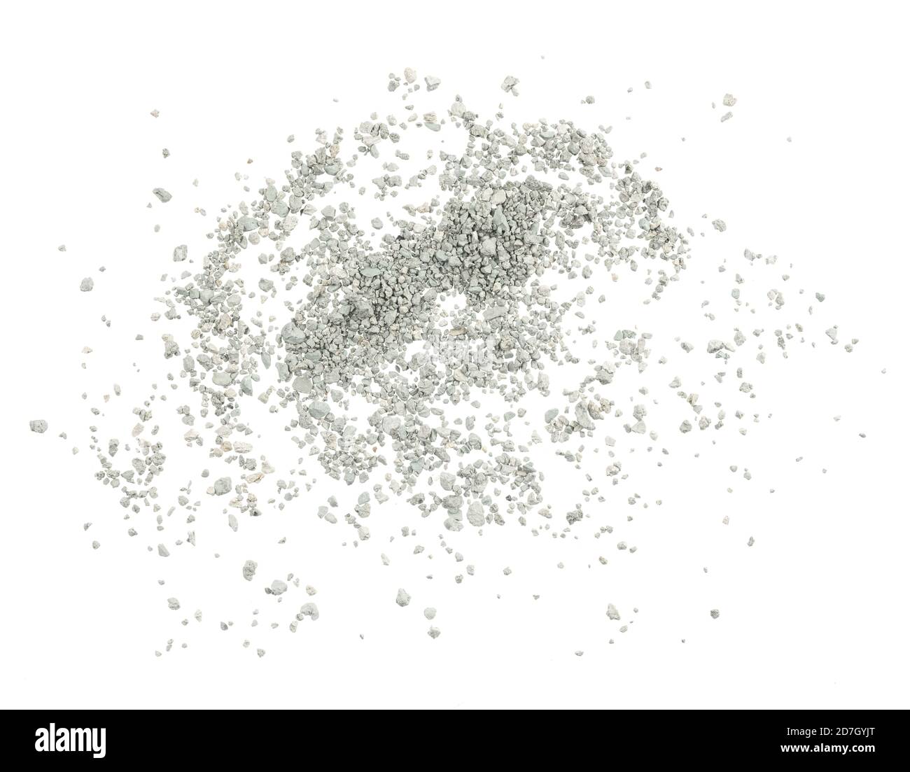 Gray small rocks ground texture isolated white background. black small ...