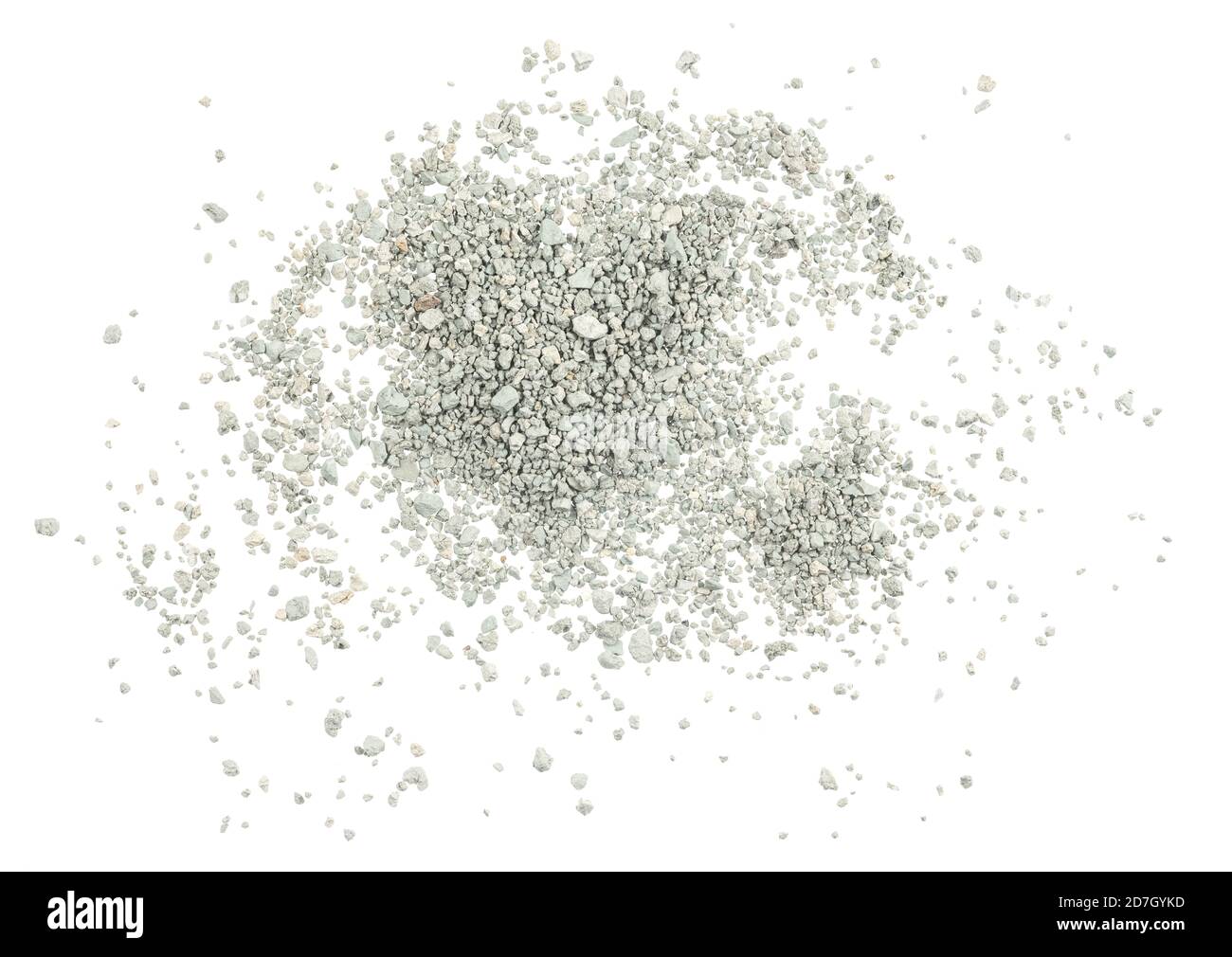 Gray small rocks ground texture isolated white background. black small ...