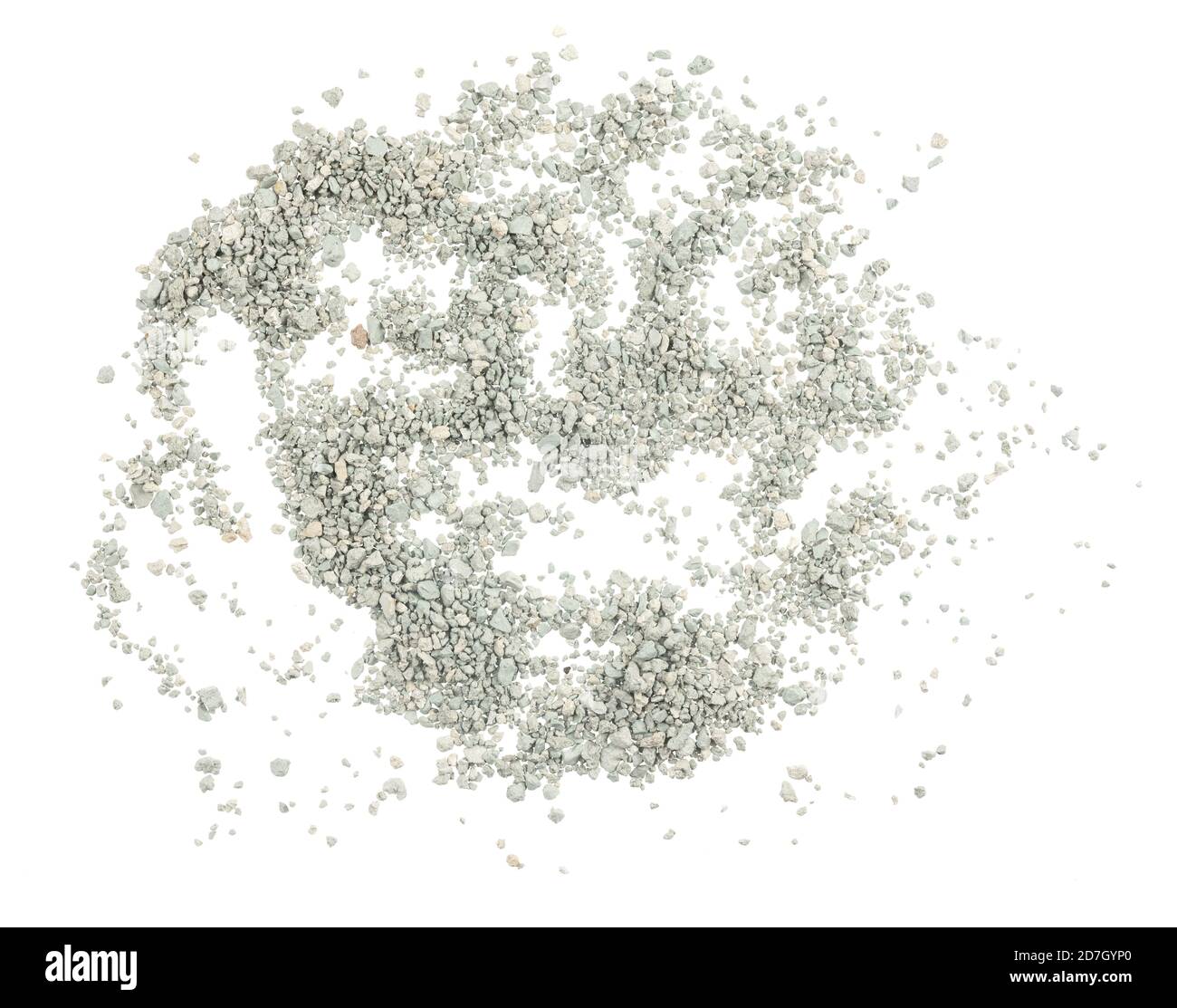 Gray small rocks ground texture isolated white background. black small ...