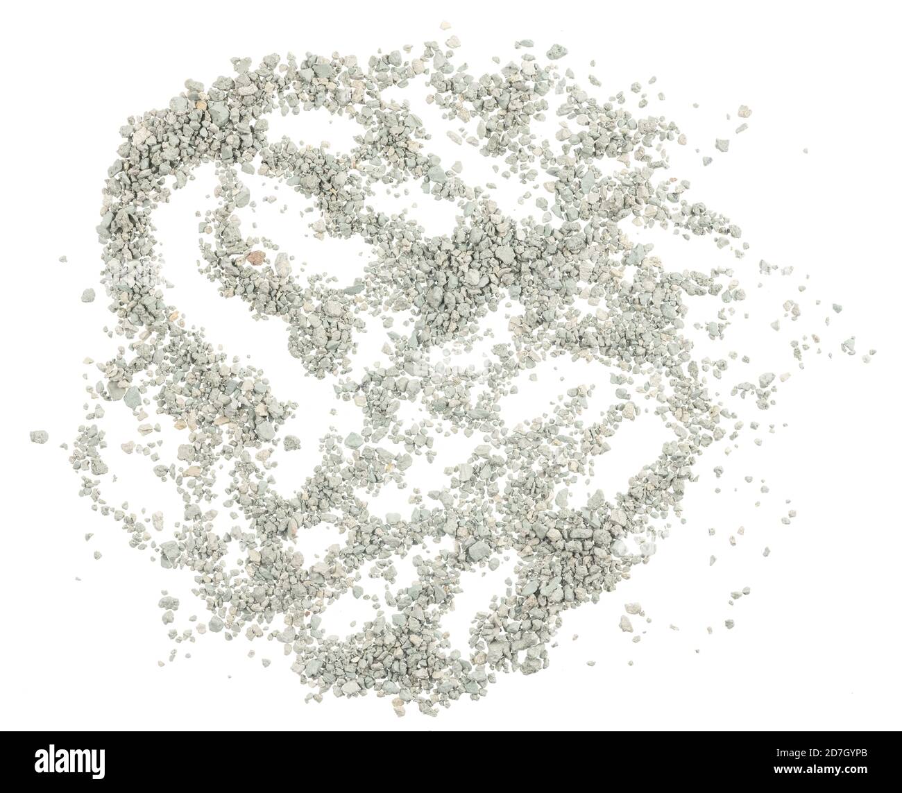 Gray small rocks ground texture isolated white background. black small ...