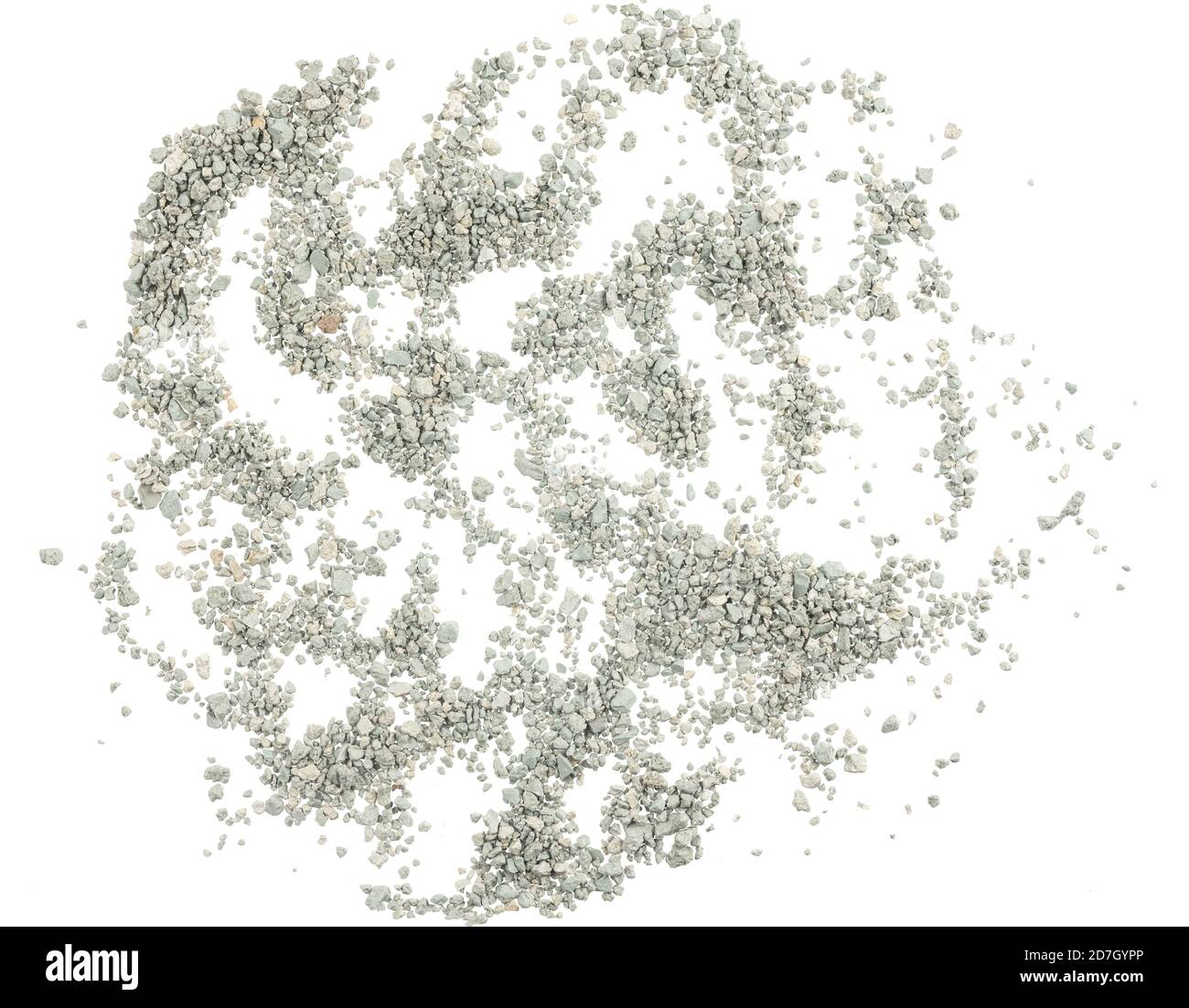 Gray small rocks ground texture isolated white background. black small ...