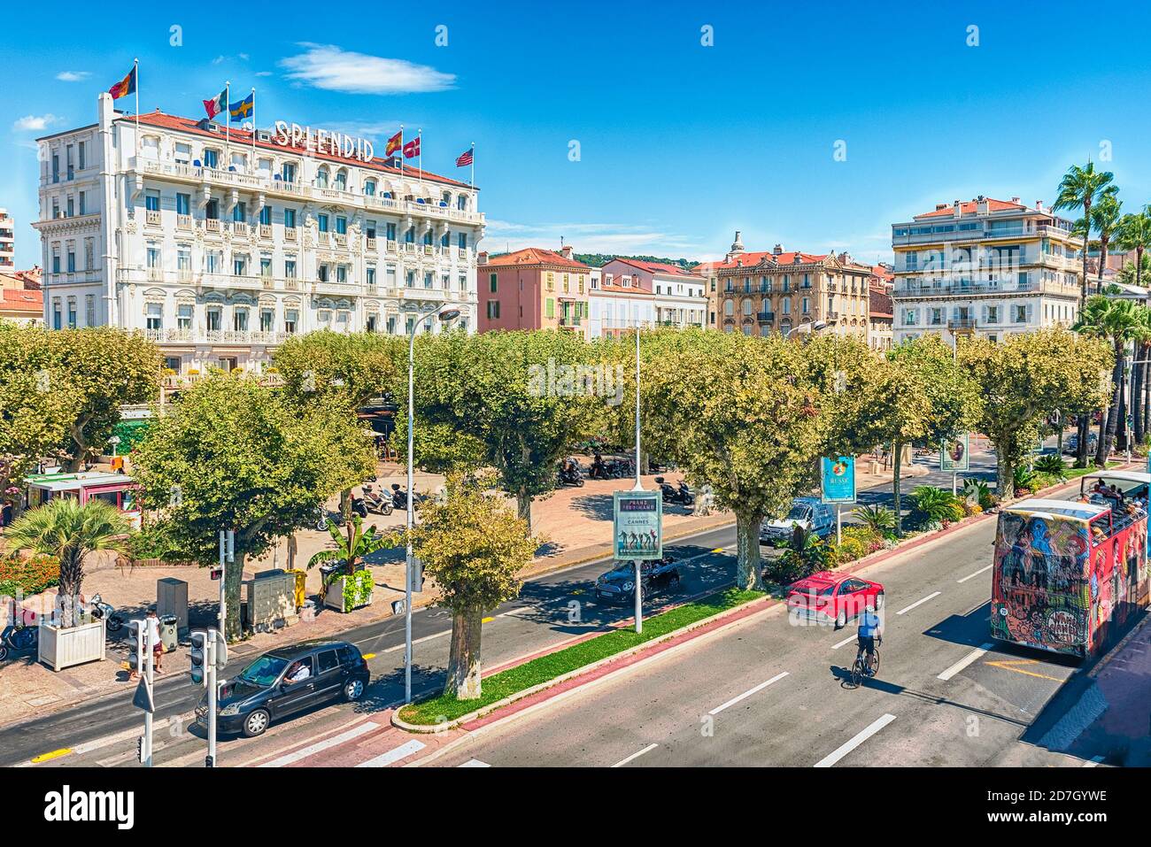 CANNES, FRANCE - AUGUST 15: Aerial view of the Hotel Splendid, Cannes ...