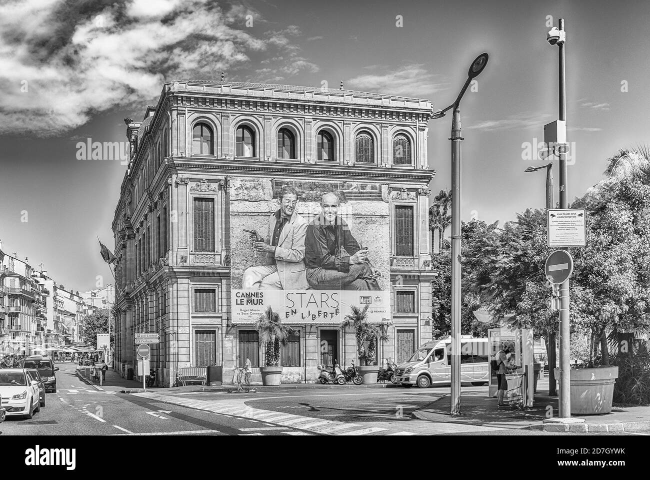 CANNES, FRANCE - AUGUST 15: View of the Town Hall in Cannes, Cote d ...