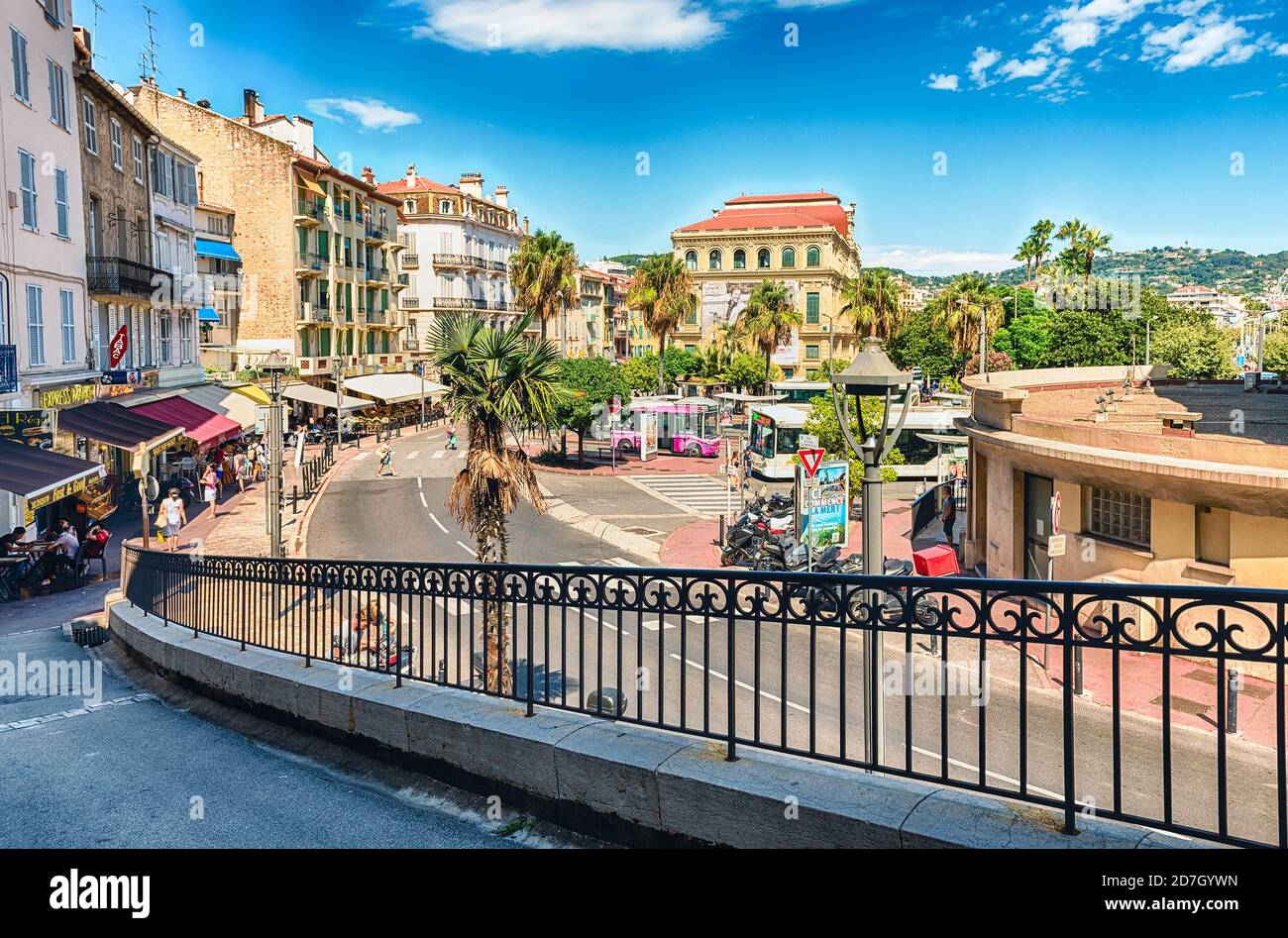 CANNES, FRANCE - AUGUST 15: View of the square with the Bus Station in ...