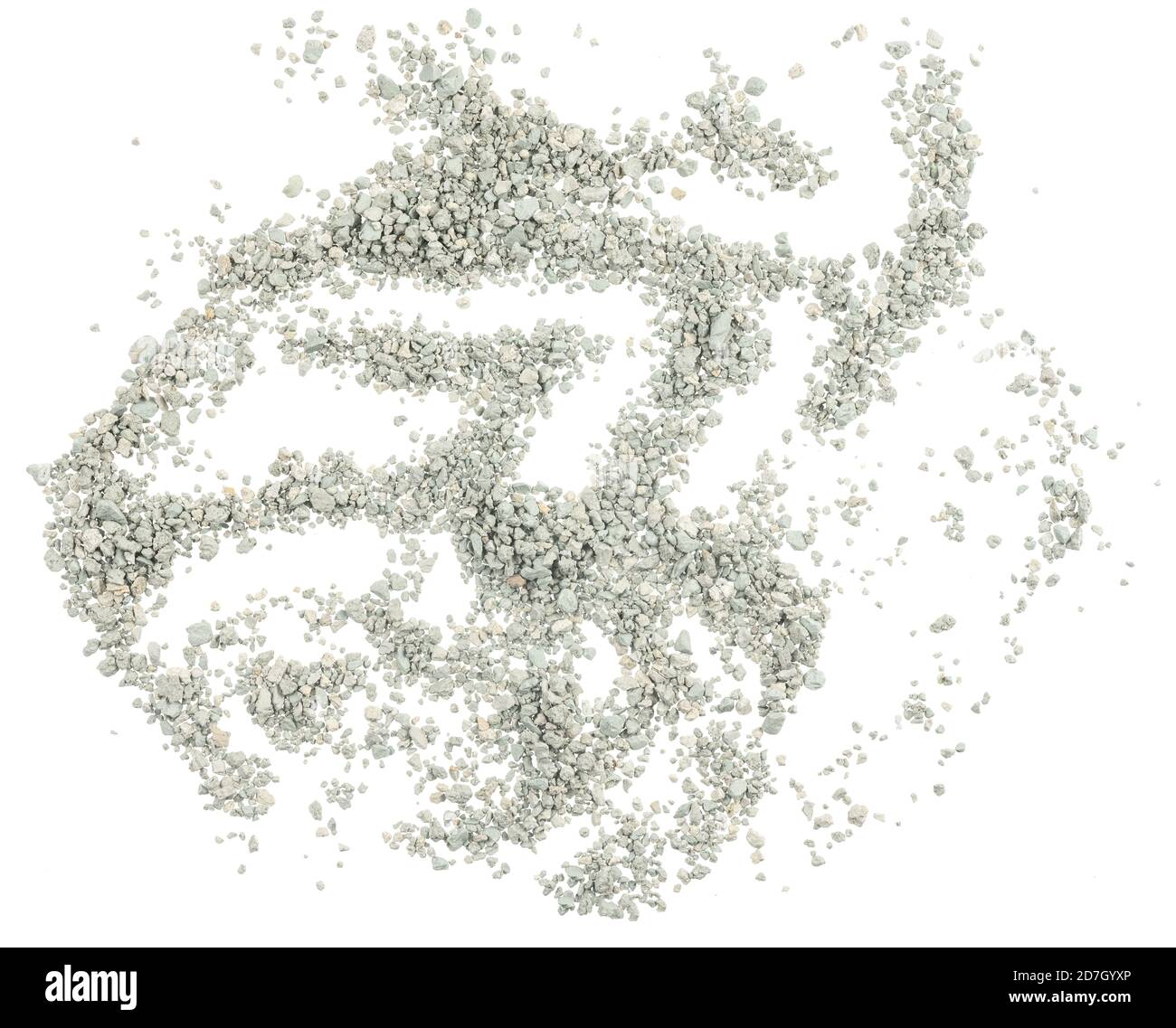 Gray small rocks ground texture isolated white background. black small ...