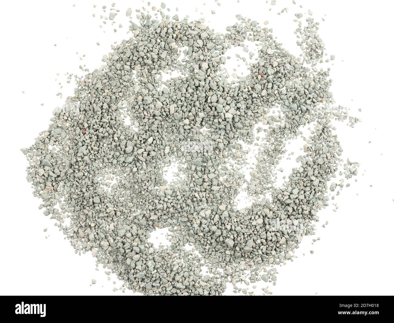 Gray small rocks ground texture isolated white background. black small ...