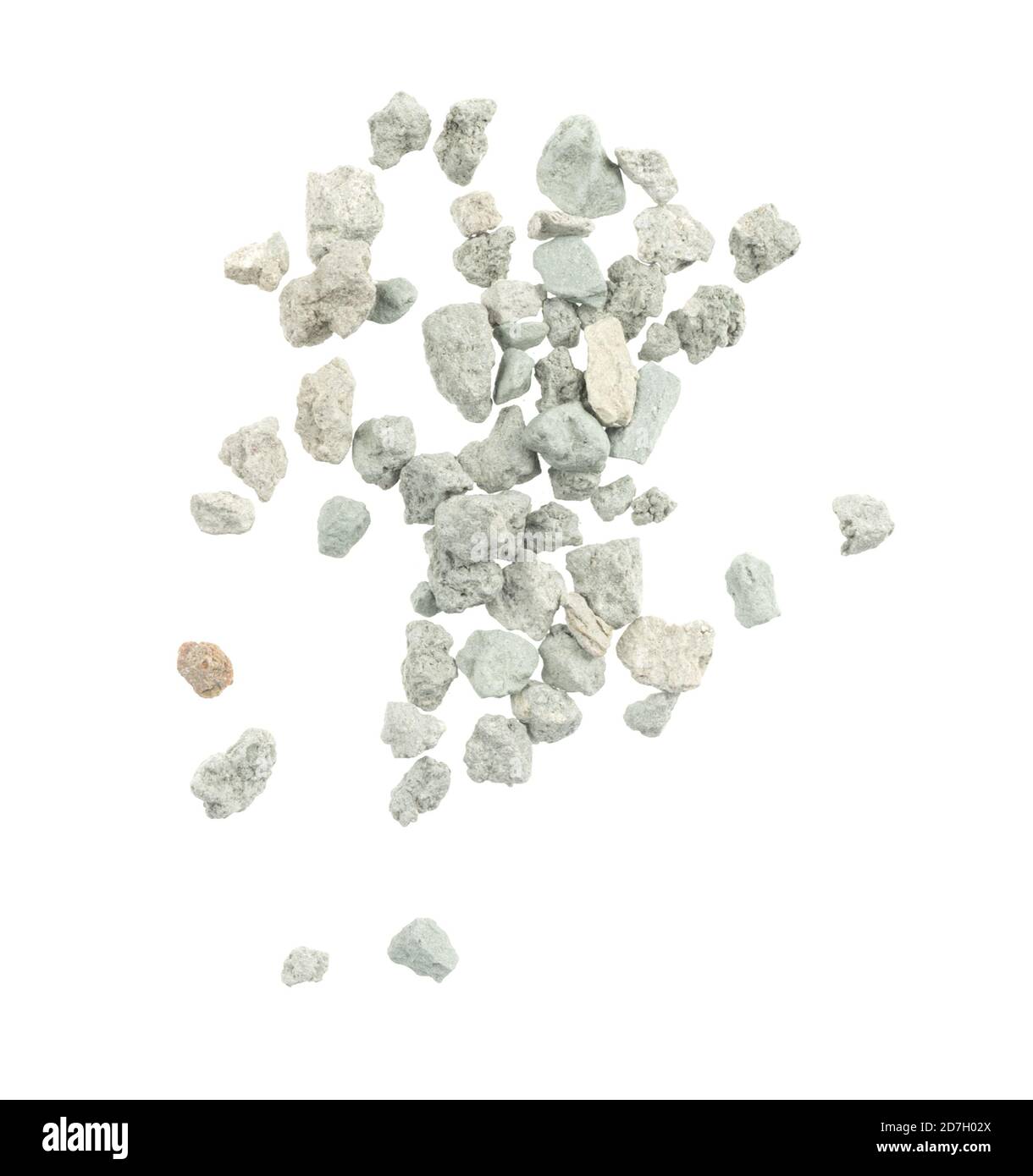 Gray small rocks ground texture isolated white background. black small ...