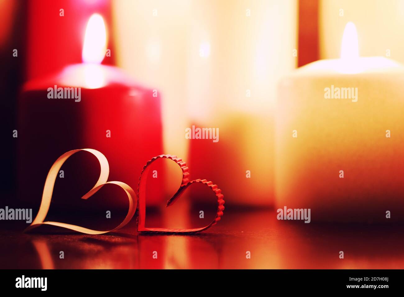 macro candle light with heart shape Stock Photo - Alamy