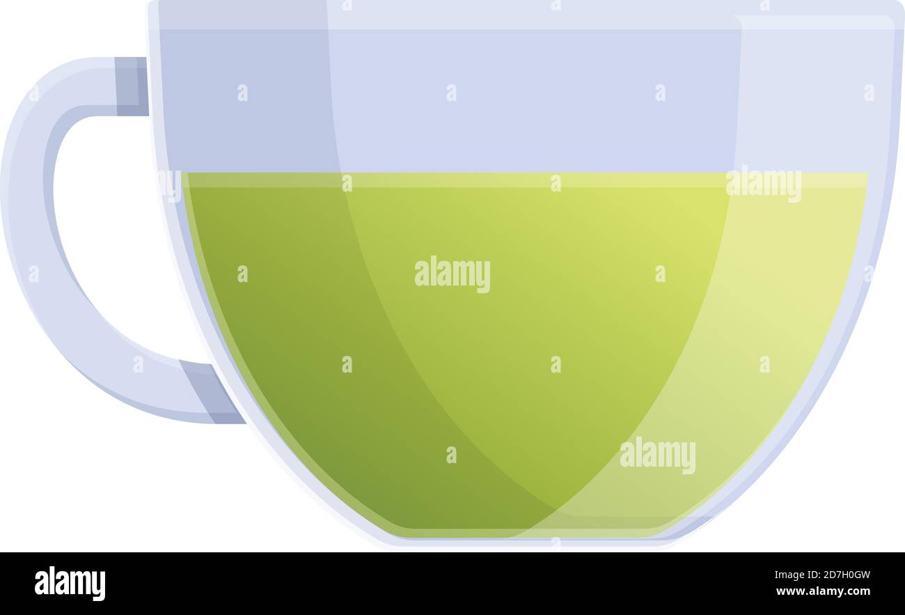 Green tea bag icon. Cartoon of green tea bag vector icon for web design ...