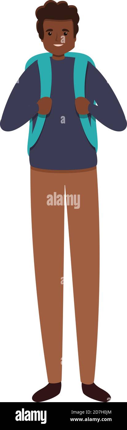 African school boy icon. Cartoon of african school boy vector icon for ...