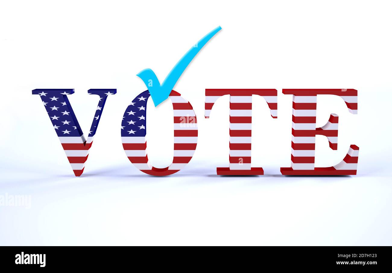 Vote symbol of american election, 3d illustration Stock Photo - Alamy