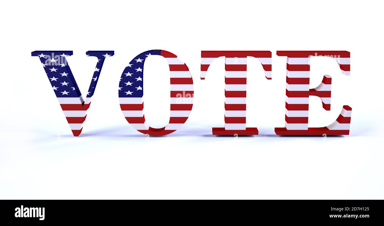 Vote symbol of american election, 3d illustration Stock Photo - Alamy