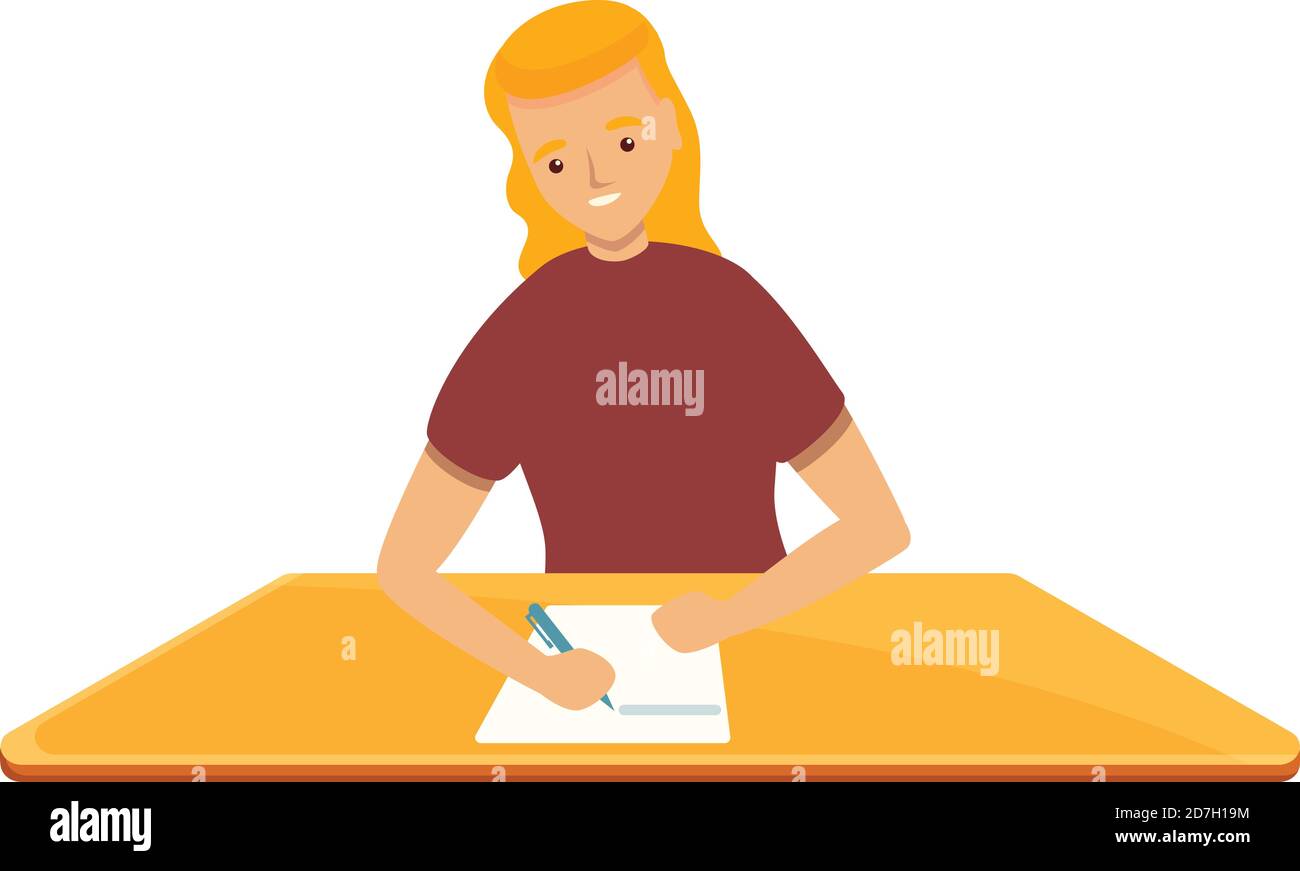 School test writing icon. Cartoon of school test writing vector icon ...
