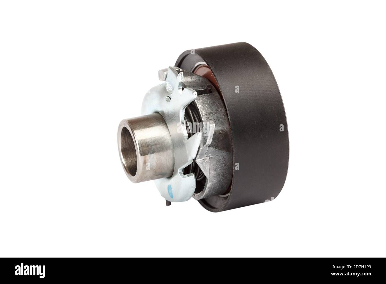 Car timing gear roller isolated on a white background Stock Photo - Alamy