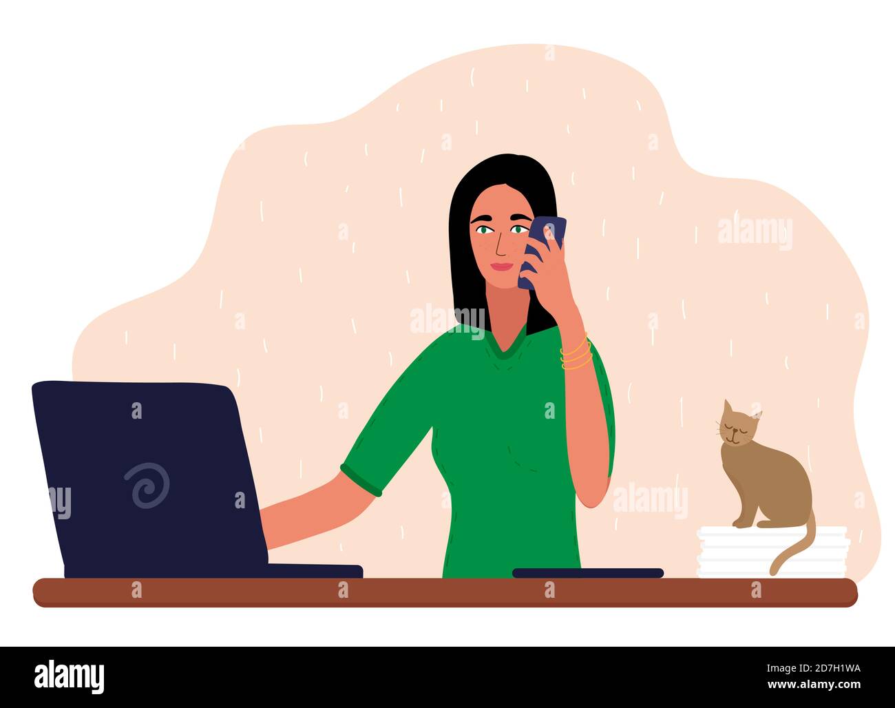 Cat using computer laptop Stock Vector Images - Alamy