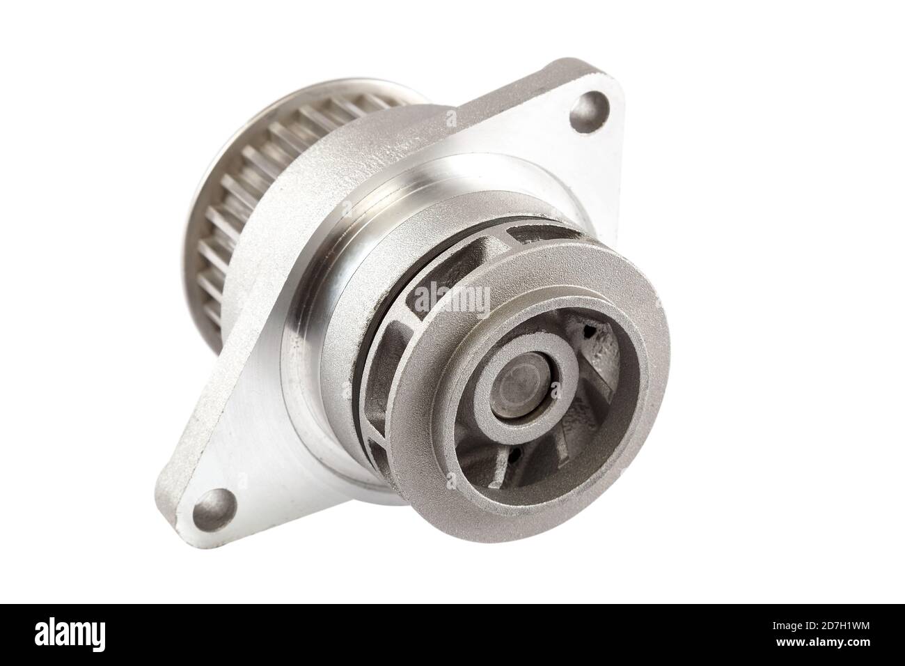 Pump of a car engine cooling system isolated on a white background ...