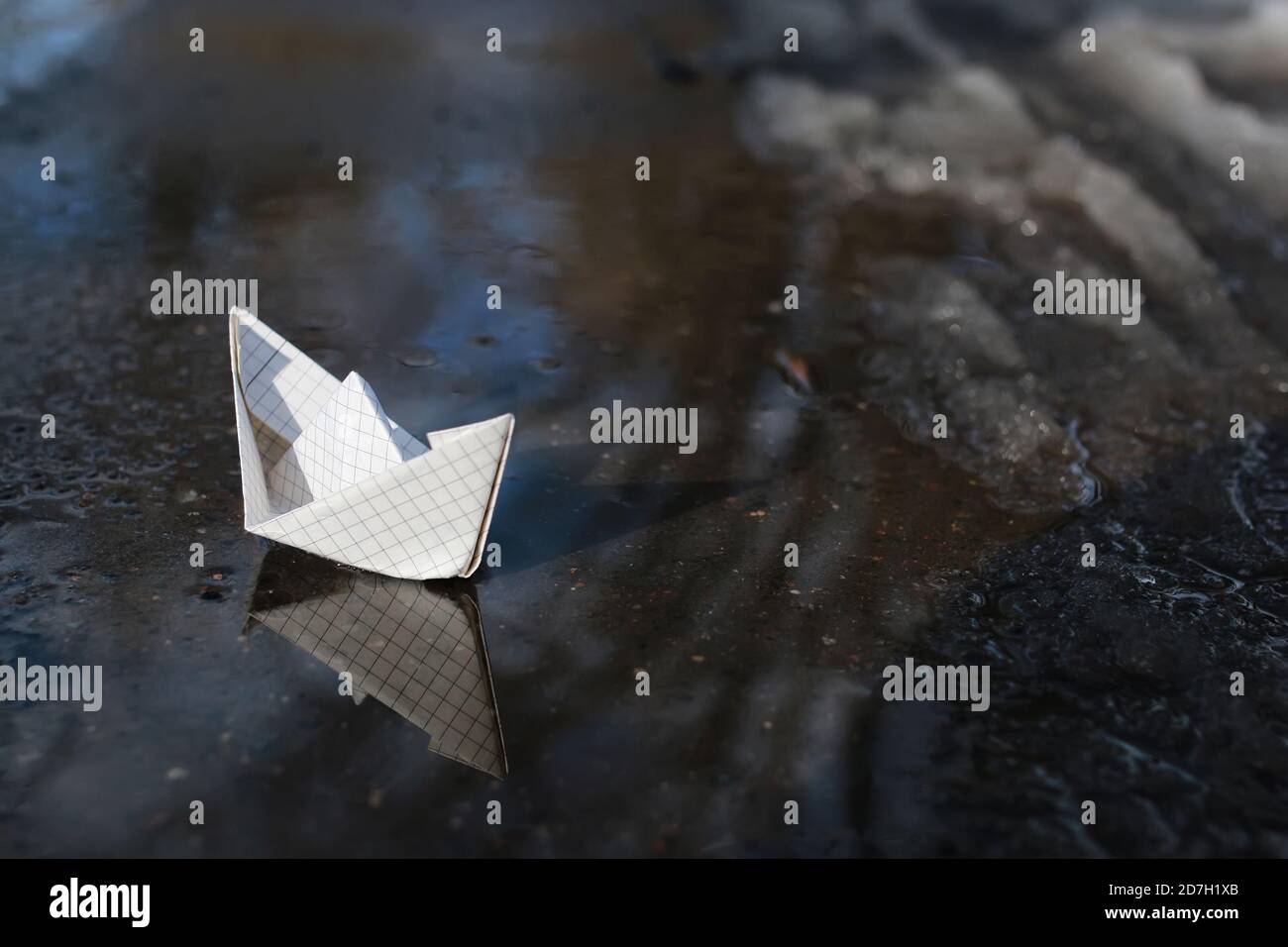 paper boat in a pool Stock Photo - Alamy