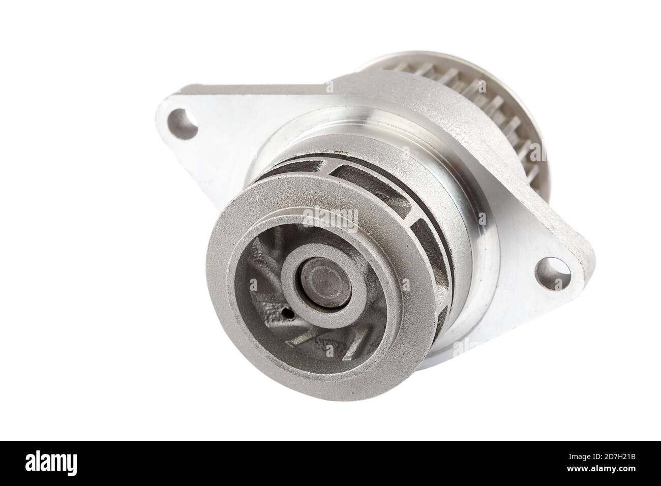 Pump of a car engine cooling system isolated on a white background ...