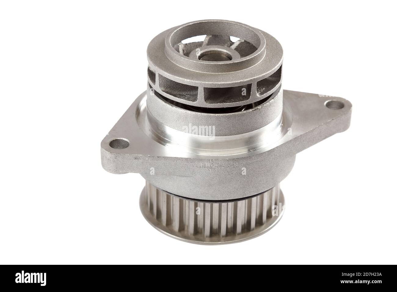 Pump of a car engine cooling system isolated on a white background ...