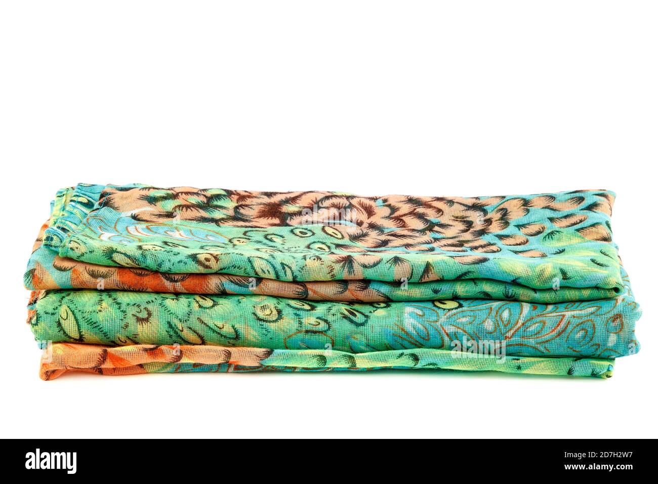 Colorful shawl scarf isolated on white background Stock Photo - Alamy