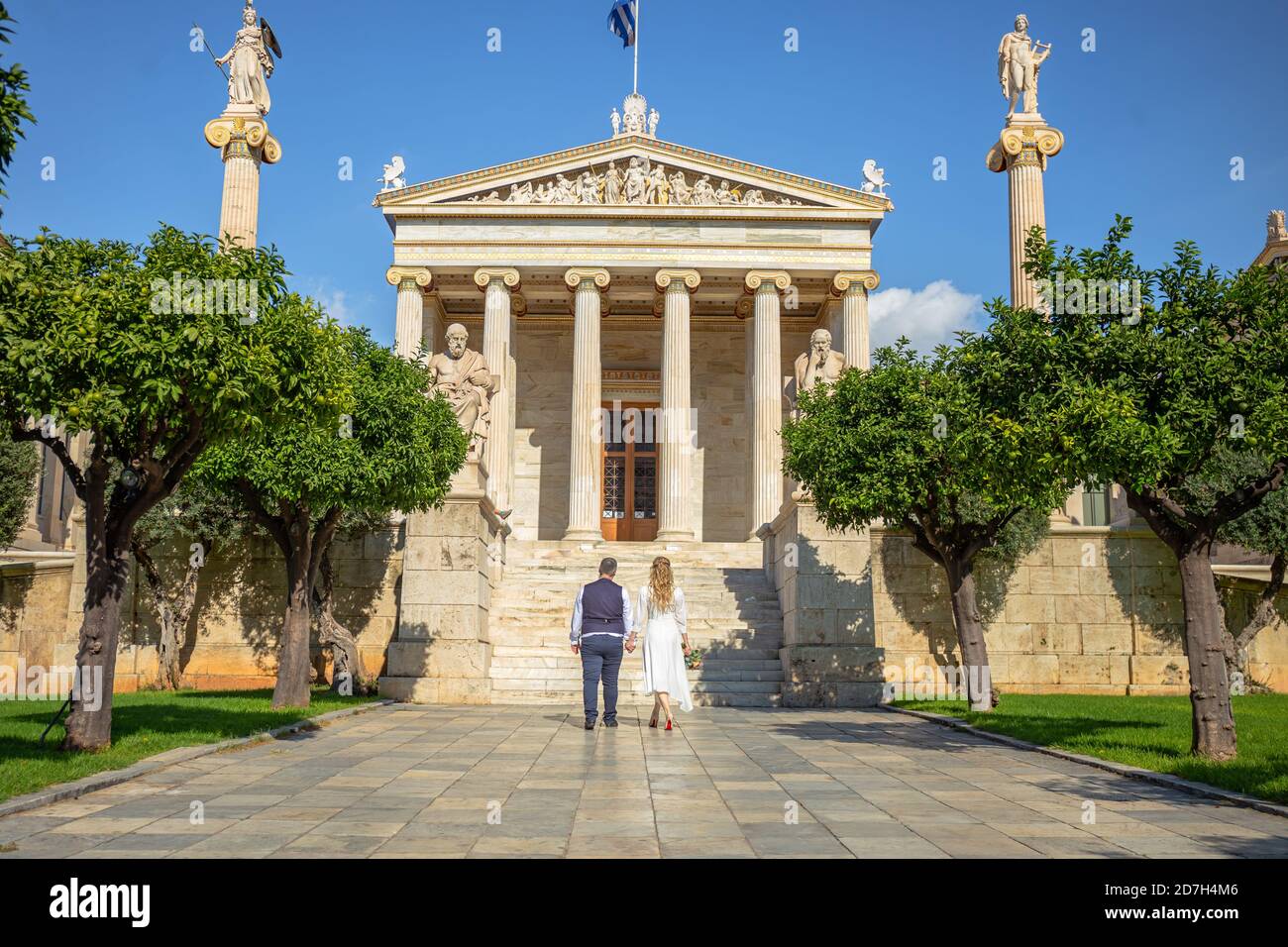 Beautiful wedding couple in Athens, Greece. Look at the classical ...