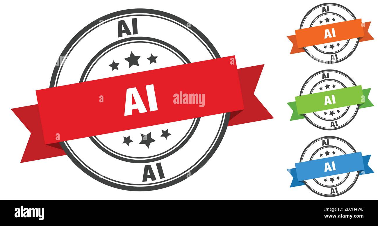 ai stamp. round band sign set. ribbon label Stock Vector Image & Art - Alamy